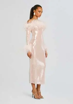 Retrofete Petal Sequin Midi Dress - Ballet Slipper
