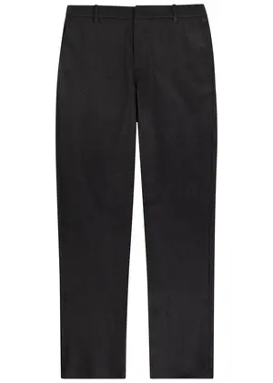 Sunspel Tapered-leg Wool And Cashmere-blend Trousers - Charcoal
