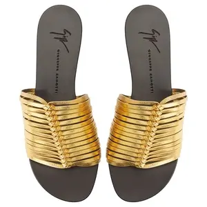 GIUSEPPE ZANOTTI Jane Flat Sandals - Gold