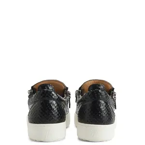 GIUSEPPE ZANOTTI Frankie Reptile Print Leather Sneakers - Black