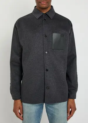 Loewe Leather-pocket Wool And Cashmere-blend Overshirt