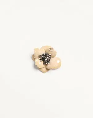 Valentino Garavani Fleur Lumineuse Brooch - Gold/ivory