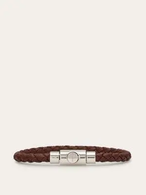 FERRAGAMO Braided Leather Bracelet - Brown