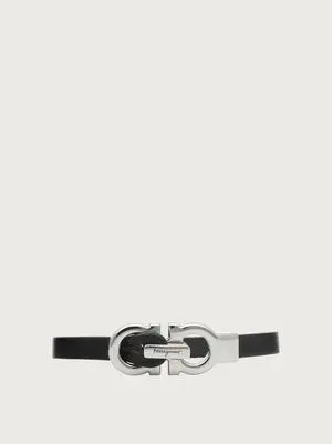 FERRAGAMO Gancini Leather Bracelet - Black