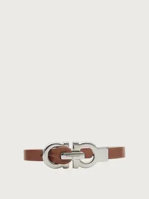 FERRAGAMO Gancini Leather Bracelet Brown