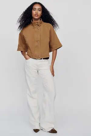 PILCRO Cropped Utility Cape Jacket