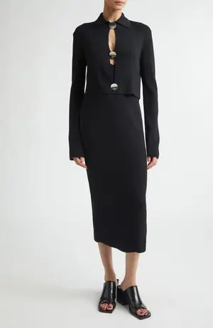 JIL SANDER Rib Virgin Wool Slipdress