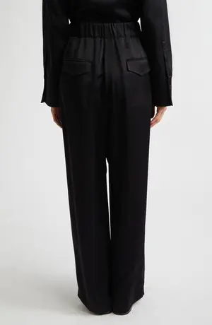 JIL SANDER Pleated Satin Wide Leg Pants