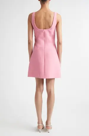 EMILIA WICKSTEAD Larvall Wool Crepe Minidress - Pink Sorbet