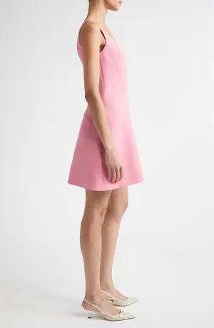 EMILIA WICKSTEAD Larvall Wool Crepe Minidress - Pink Sorbet