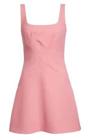 EMILIA WICKSTEAD Larvall Wool Crepe Minidress - Pink Sorbet