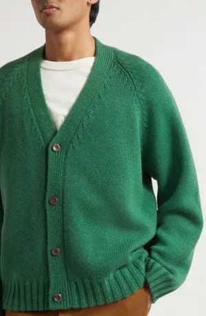 THE ELDER STATESMAN Oak Cashmere V-neck Cardigan