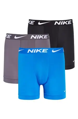 Nike 3-pack Dri-fit Essential Micro Boxer Briefs - Photo Blue/grey/black