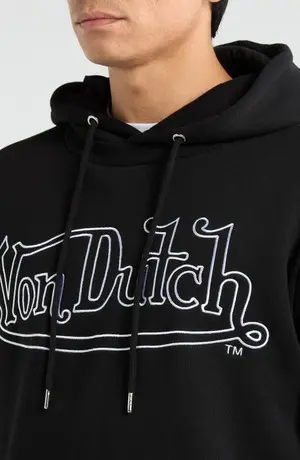 VON DUTCH Layered Fleece Pullover Hoodie