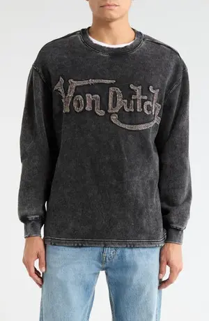 VON DUTCH Graphic Logo Fleece Sweatshirt
