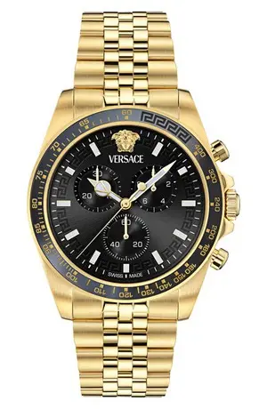 Versace Greca Chronograph Bracelet Watch - Yellow Gold