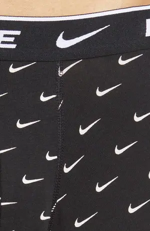Nike Dri-fit Essential Assorted 3-pack Stretch Cotton Boxer Briefs - Swoosh Print