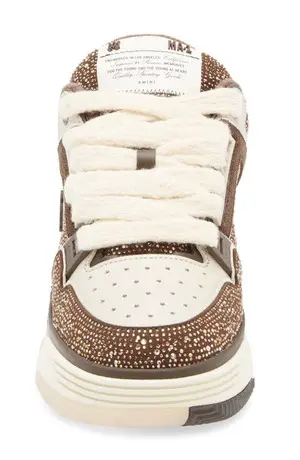 Amiri Crystal Embellished Ma-1 Sneakers - Dark Brown