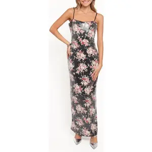 PETAL & PUP Everlee Sequin Floral Maxi Dress