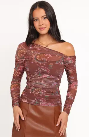 PETAL & PUP Elfrida Ruched One-shoulder Top