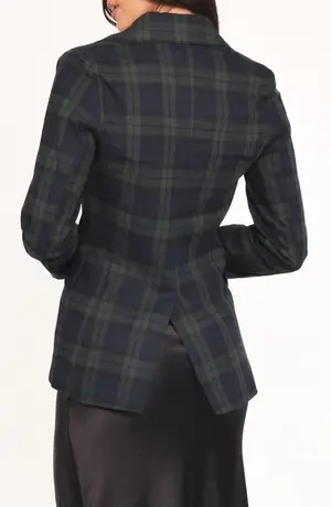 PETAL & PUP Juliette Plaid Double Breasted Blazer
