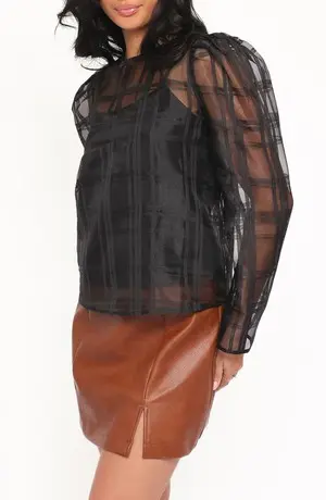 PETAL & PUP Peony Sheer Long Sleeve Shirt
