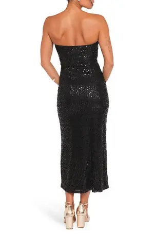 PETAL & PUP Agnes Strapless Sequin Maxi Dress