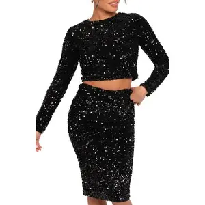 PETAL & PUP Quinne Sequin Crop Top