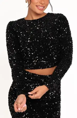 PETAL & PUP Quinne Sequin Crop Top