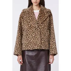 Max Mara Cheetah Print Wool-blend Pea Coat