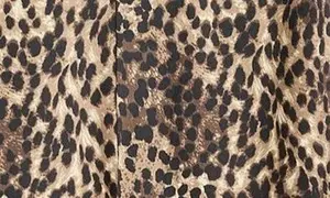 Mango Leopard Print Straight Leg Satin Pants