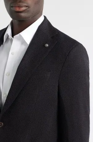 JACK VICTOR Hampton Contemporary Fit Textured Knit Wool Sport Coat
