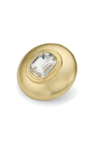 Kurt Geiger Crystal Button Stud Earrings - Gold/crystal
