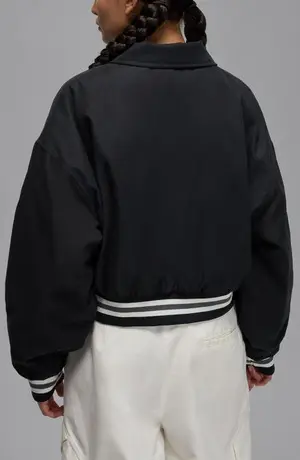 JORDAN Brooklyn Varsity Coach's Jacket - Black/black/iron Grey