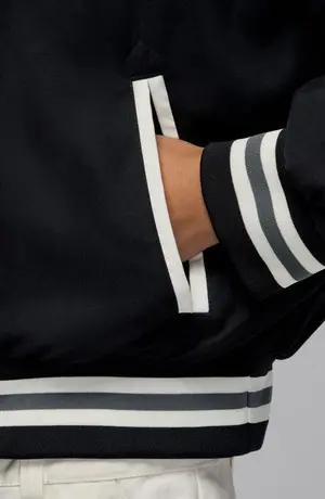 JORDAN Brooklyn Varsity Coach's Jacket - Black/black/iron Grey