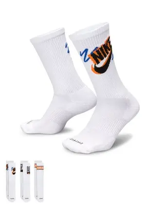 Nike Assorted 3-pack Dri-fit Crew Socks - Whtie Multi