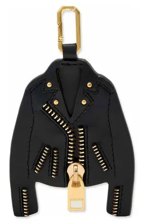 ALLSAINTS Balfern Leather Jacket Keyring - Black/gold