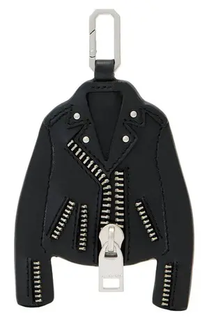 ALLSAINTS Balfern Leather Jacket Keyring - Black/silver