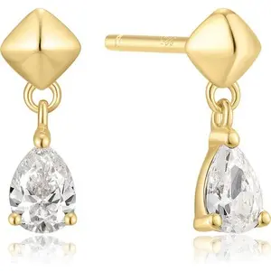 ANIA HAIE Pyramid Drop Earrings - Shiny Gold