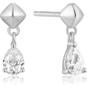 ANIA HAIE Pyramid Drop Earrings - Silver