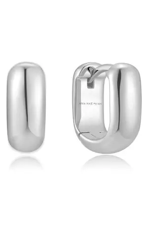 ANIA HAIE Mini U-shaped Huggie Hoop Earrings - Silver
