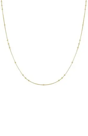 ANIA HAIE Mini Bead Station Box Chain Necklace - Shiny Gold
