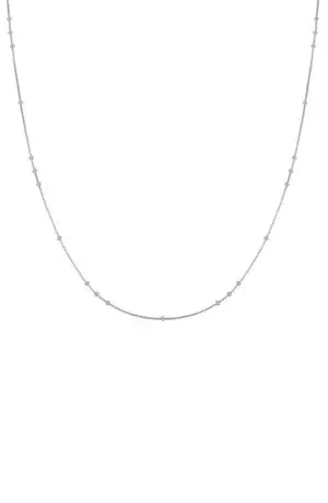ANIA HAIE Mini Bead Station Box Chain Necklace - Silver