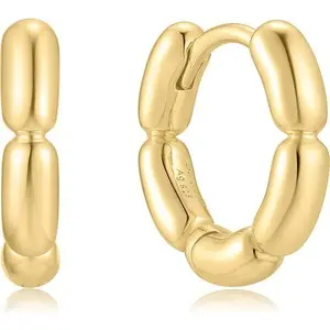 ANIA HAIE Puffy Huggie Hoop Earrings - Shiny Gold