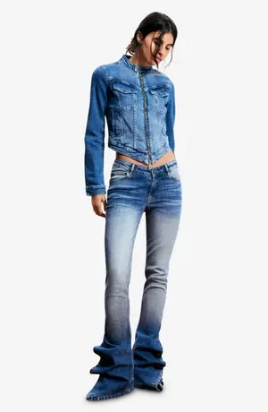 Desigual Asymmetric Stretch Denim Jacket
