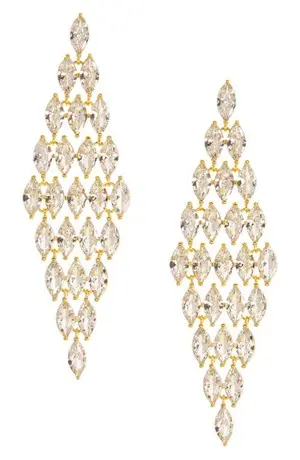 MARLYN SCHIFF Eliza Statement Drop Earrings - Gold Plated