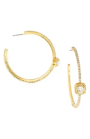 MARLYN SCHIFF Heidi Crystal Hoop Earrings - Gold