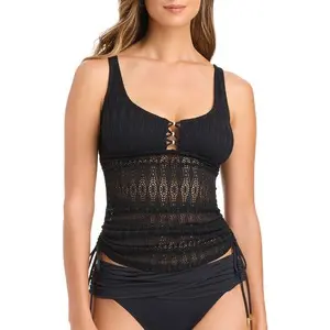 BLEU BY ROD BEATTIE Lace Overlay Bikini Top - Black