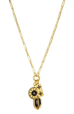 MARLYN SCHIFF Vivan Pendant Long Necklace - Gold