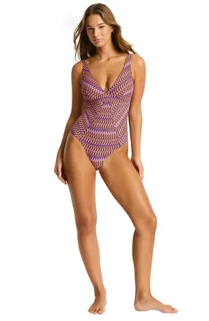 SEA LEVEL Tessera Geo Print One-piece Swimsuit